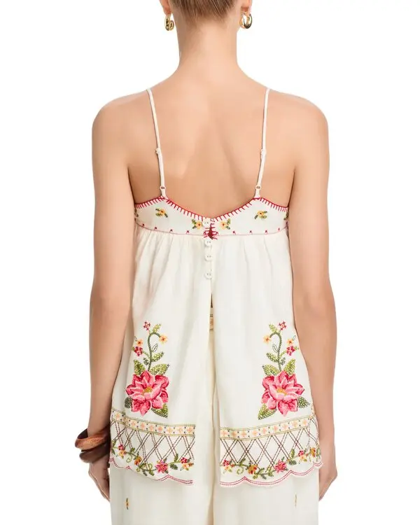 Farm Rio Floral Embroidered Tank Top