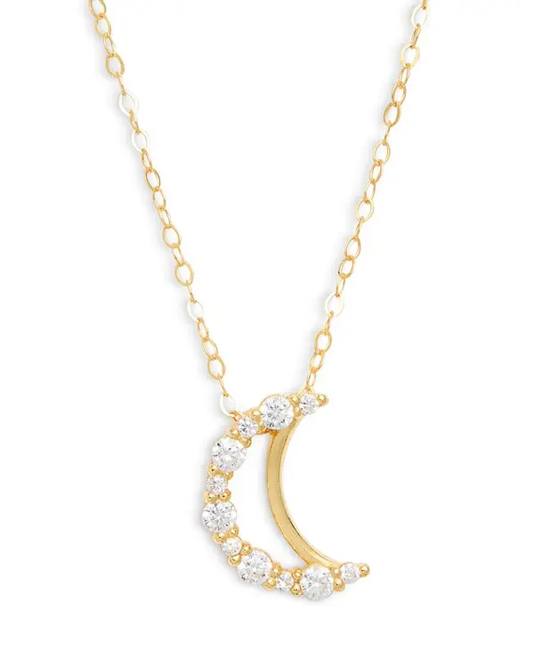 Aqua Moon Pendant Necklace - Gold