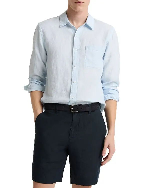 Vince Linen Flap Pocket Shorts - Coastal