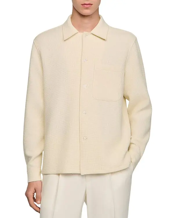 Sandro Textured Shark Collar Shirt
