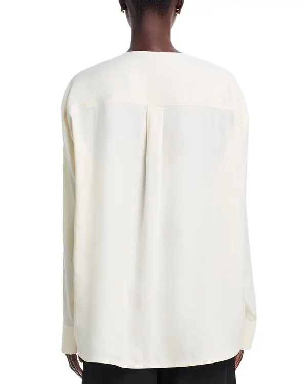 TOTEME V-neck Viscose Blouse - Stone
