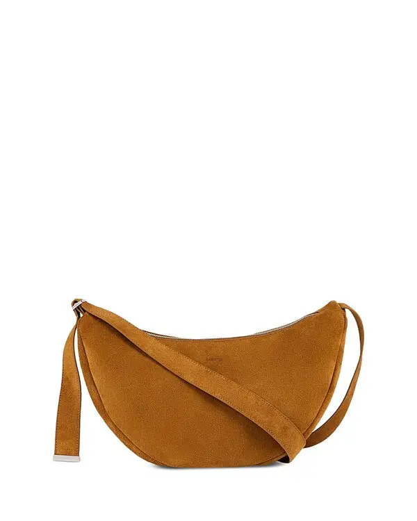 Sandro Split Leather Zip Hobo Bag - Cognac