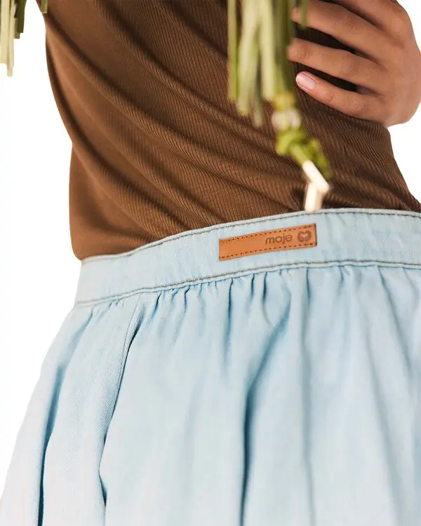 Maje Chambray Balloon Skort