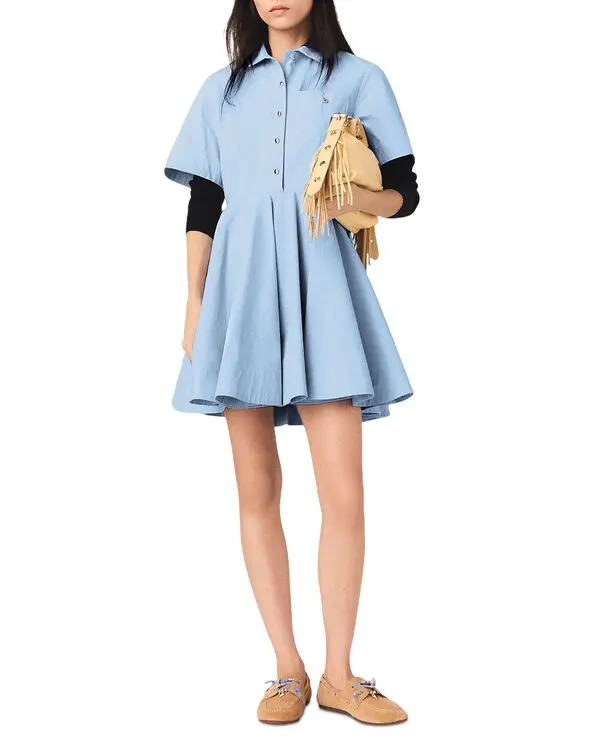 Maje Flared Shirt Dress