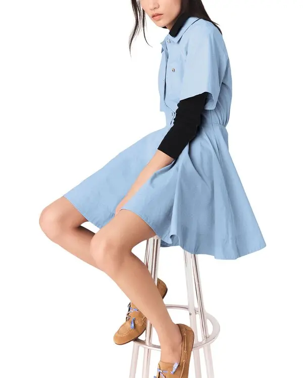 Maje Flared Shirt Dress