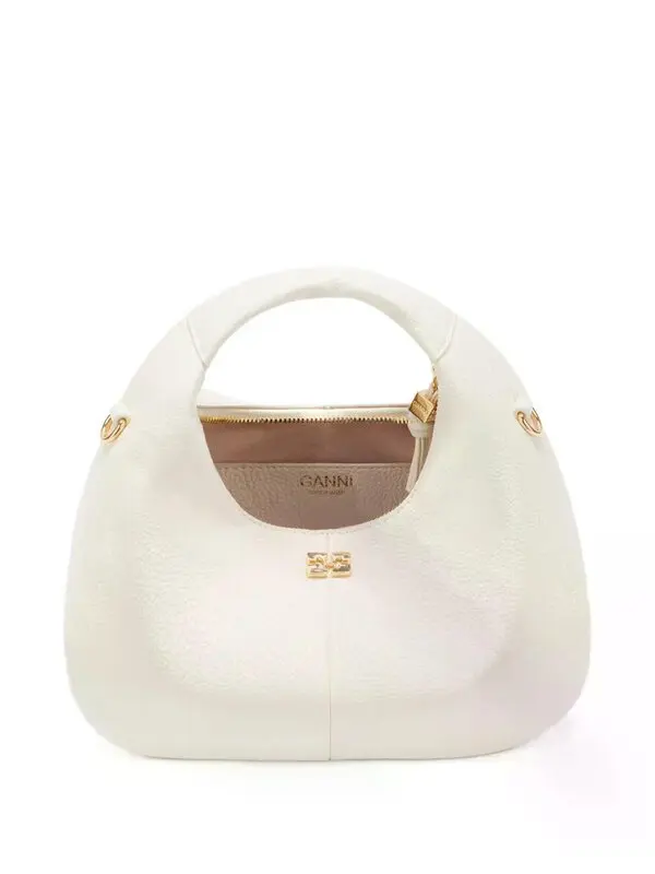 GANNI Mini Logo-embossed Tote Bag