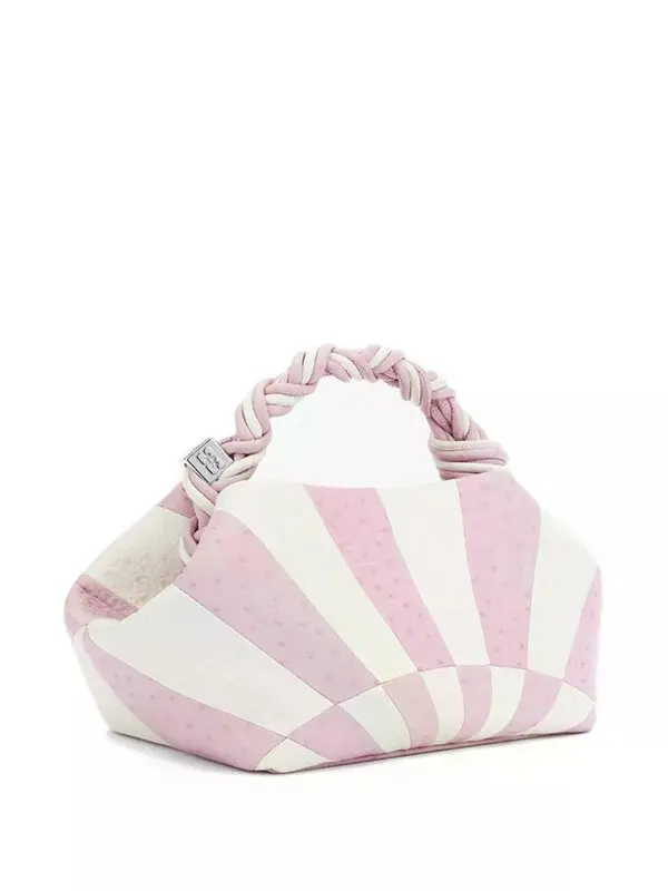 GANNI Bou Striped Leather Shoulder Bag - Pink