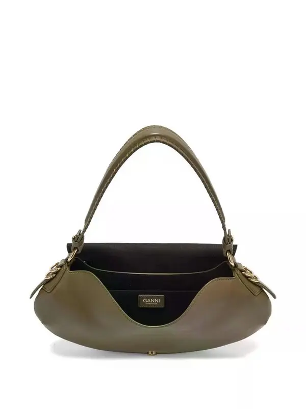 GANNI B-kat Logo-plaque Shoulder Bag - Green
