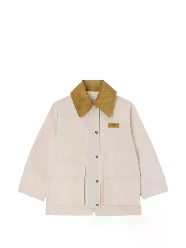 GANNI Corduroy-collar Jacket - Neutrals