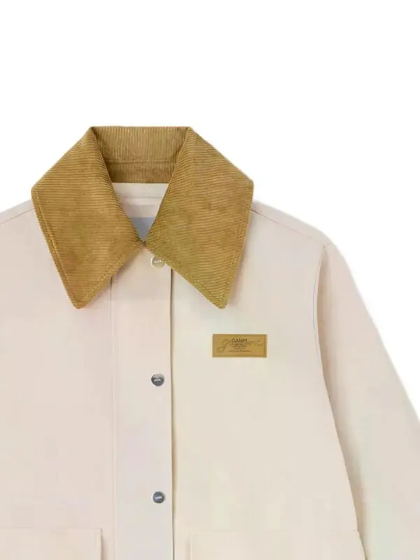 GANNI Corduroy-collar Jacket - Neutrals