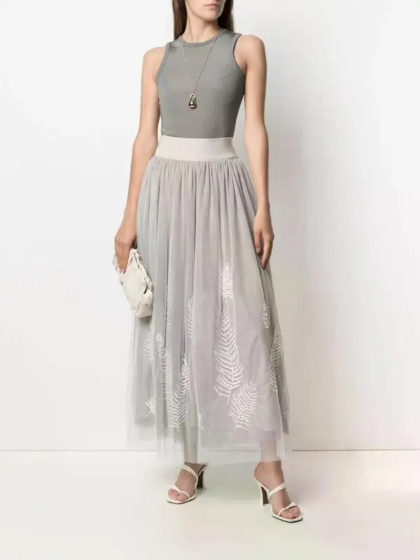 Lorena Antoniazzi Embellished Tulle Midi Skirt