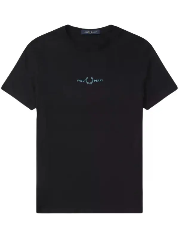 Fred Perry Logo-embroidered Cotton T-shirt - Black