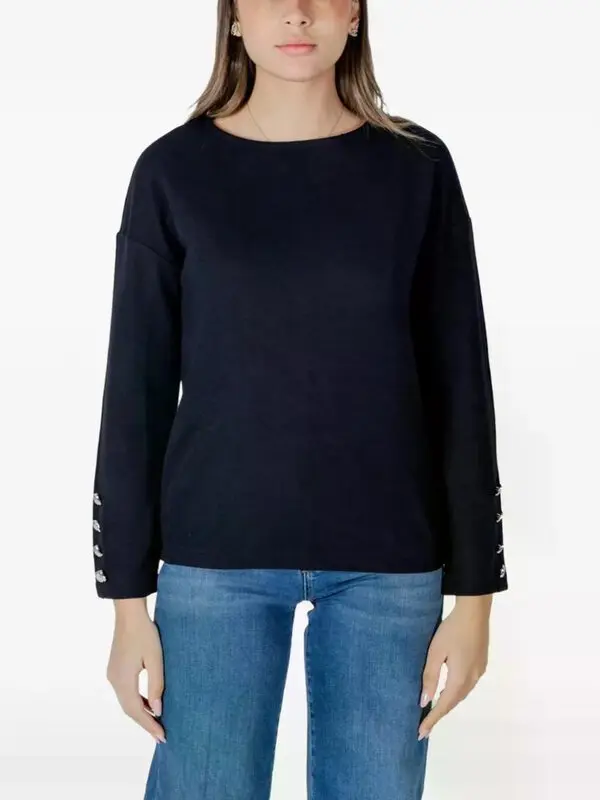 STREET ONE Button-embellished Knit Sweater
