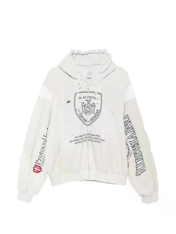 PROTOCOL INDEX Distressed Graphic Hoodie