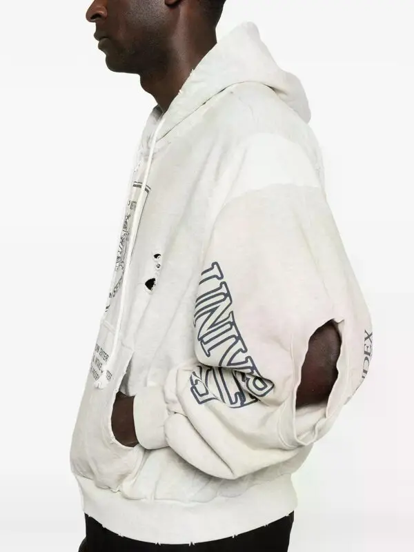 PROTOCOL INDEX Distressed Graphic Hoodie