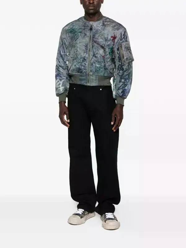 PROTOCOL INDEX Zip-fastening Print-detail Reversible Bomber Jacket