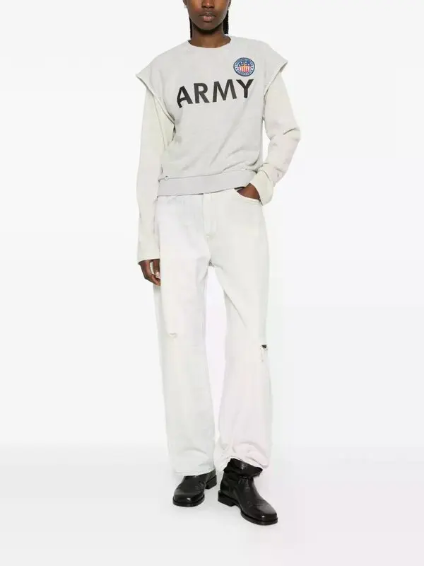 PROTOCOL INDEX Crew Neck Logo Print Sweater
