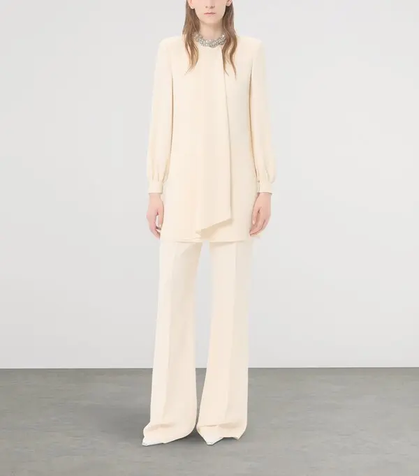 Valentino Garavani Silk Wide Leg Trousers