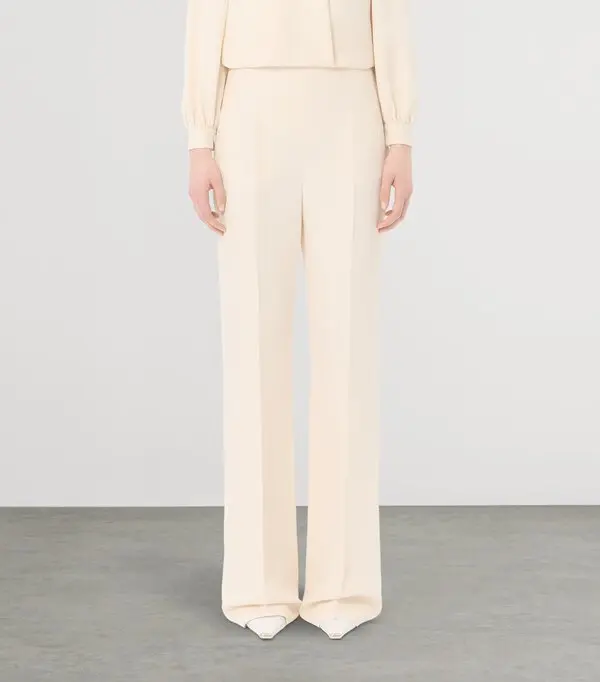 Valentino Garavani Silk Wide Leg Trousers