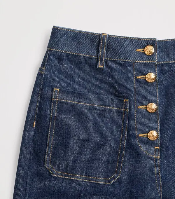 Valentino Garavani Patch Pocket High-rise Jeans - Blue