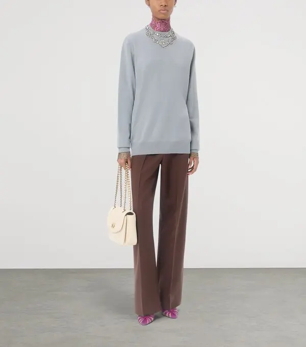 Valentino Garavani Virgin Wool Embellished Crew Neck Sweater