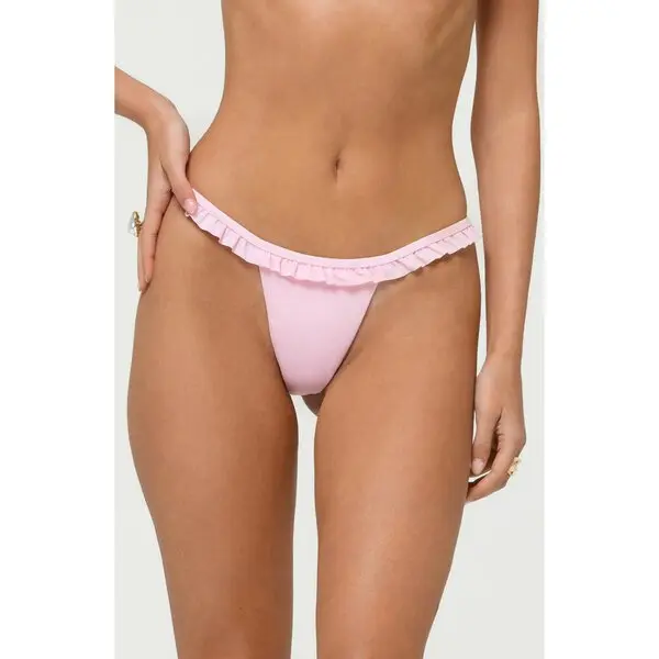 EDIKTED Avah Ruffle Bikini Bottoms - Pink