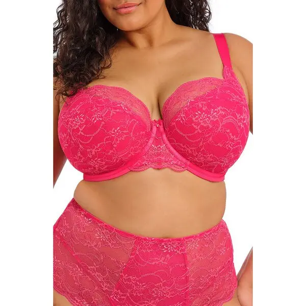 Elomi Darcie Full Figure Underwire Padded Half Cup Bra - Azalea
