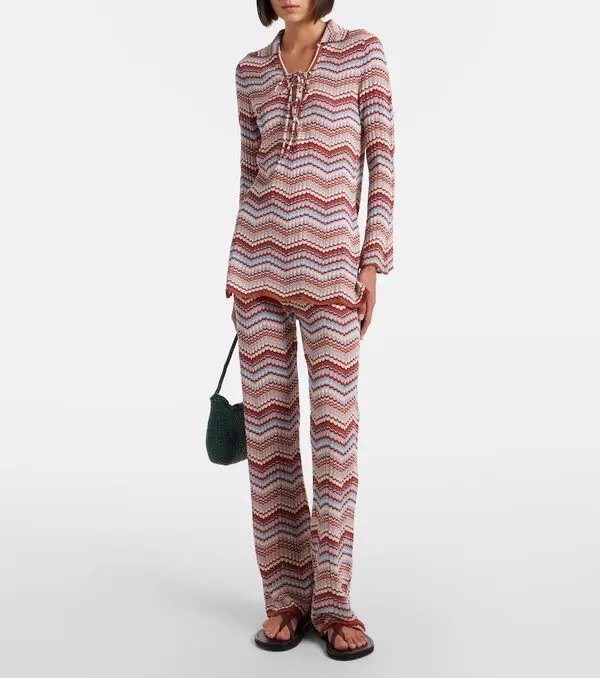 Rixo Brody Chevron Cotton Top - Multicoloured