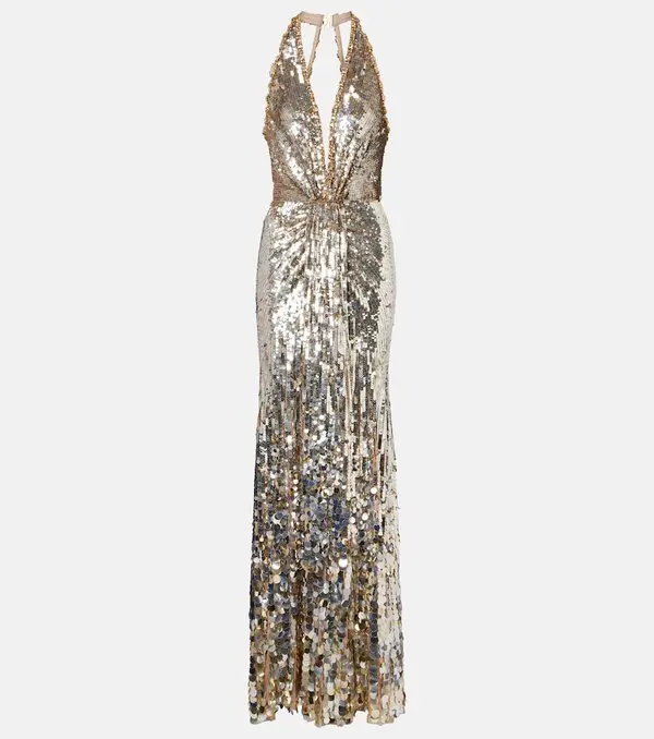 Jenny Packham Mars Embellished Gathered Gown