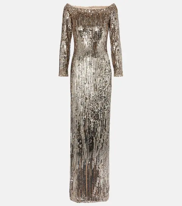 Jenny Packham Marnie Embellished Gown - Gold