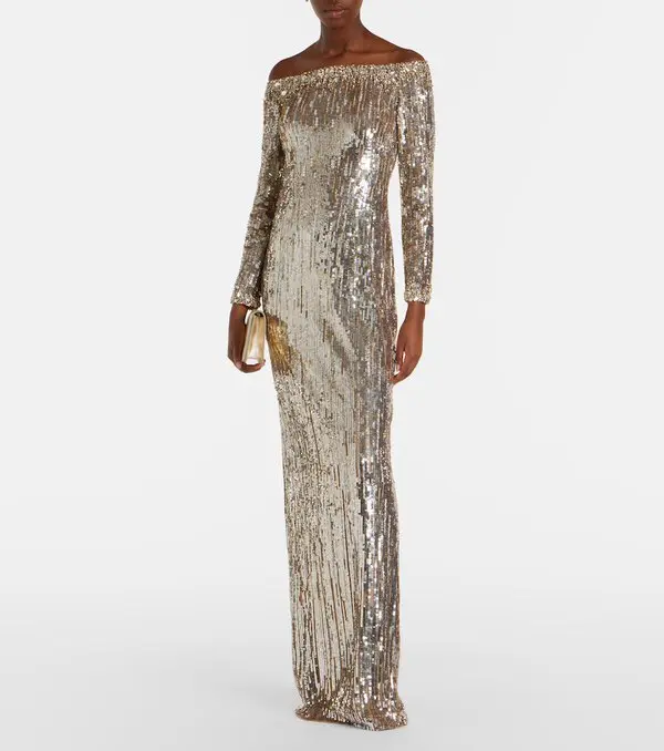 Jenny Packham Marnie Embellished Gown - Gold