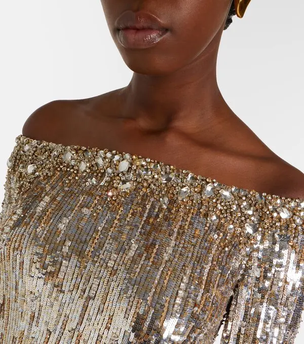 Jenny Packham Marnie Embellished Gown - Gold