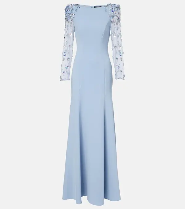 Jenny Packham Adella Embellished Gown - Blue