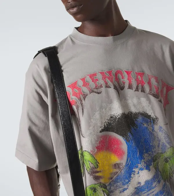 Balenciaga Printed Cotton Jersey T-shirt