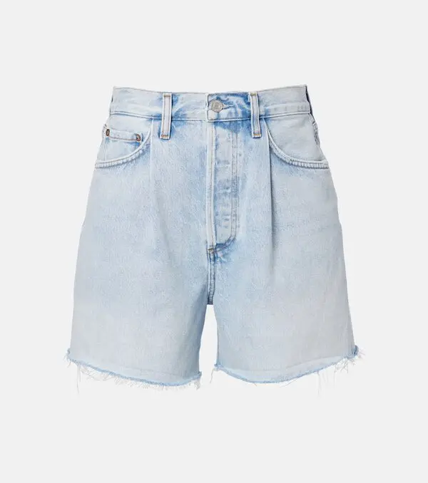 AGOLDE Rhoda Frayed Denim Shorts - Blue