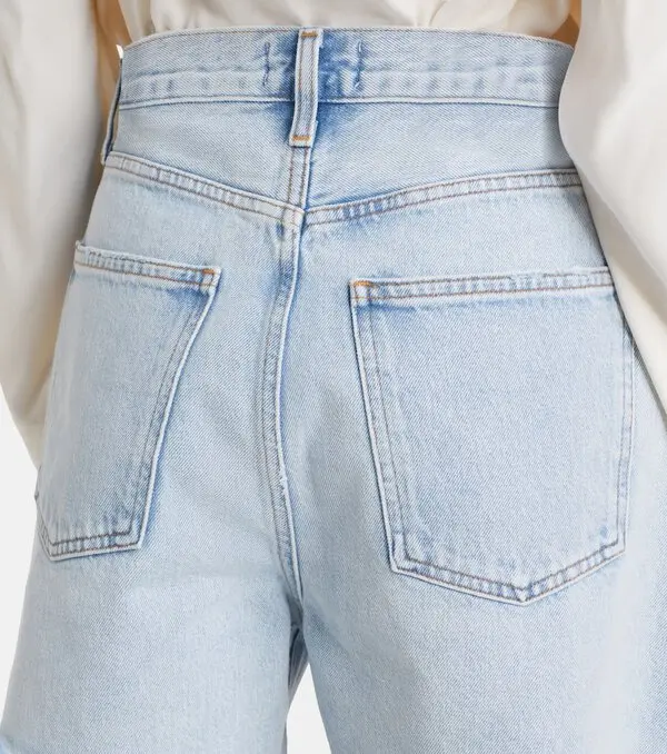 AGOLDE Rhoda Frayed Denim Shorts - Blue