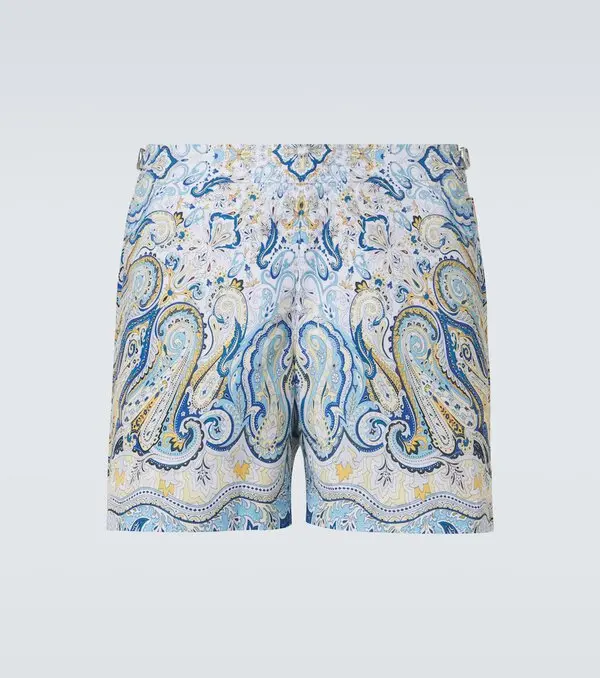 Orlebar Brown Bulldog Printed Swim Trunks - Blue