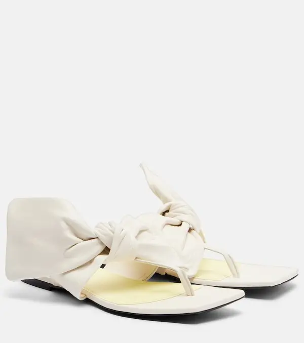 Givenchy Boudoir Bow Leather Sandals - White