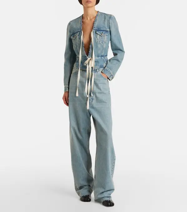 MAISON MARGIELA Frayed Straight Jeans - Blue