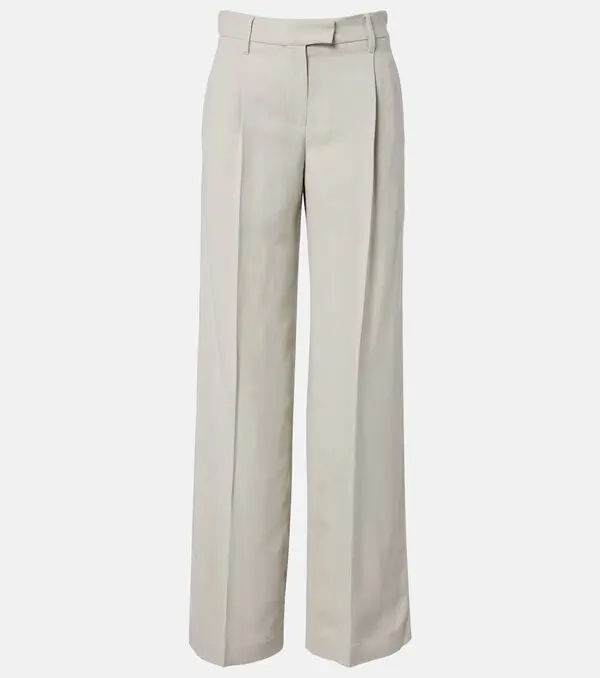 Brunello Cucinelli Monili Wide-leg Pants - Grey