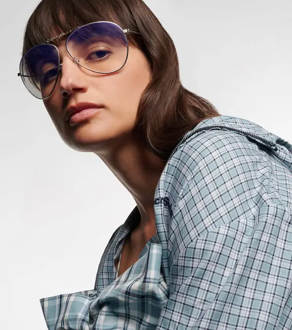 Acne Studios Aviator Eyeglasses - Silver