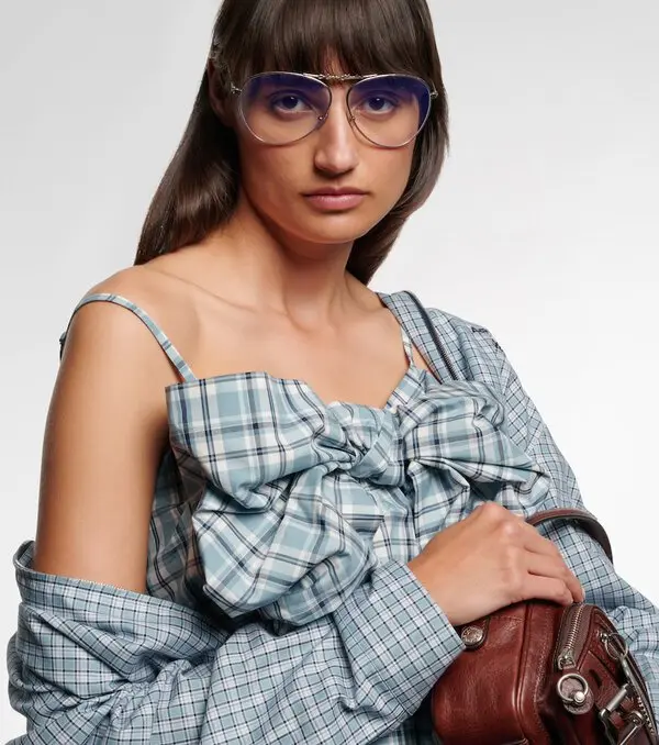 Acne Studios Aviator Eyeglasses - Silver