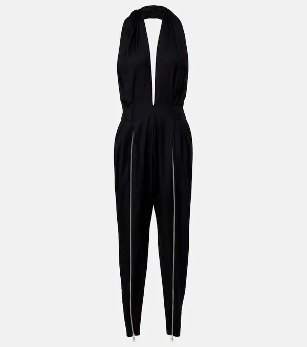 Coperni Halterneck Virgin Wool Jumpsuit - Black