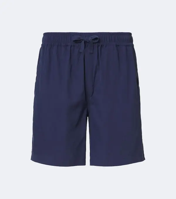 SAMAN AMEL Silk Shorts - Blue