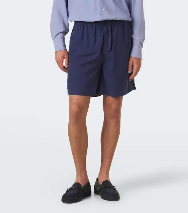 SAMAN AMEL Silk Shorts - Blue