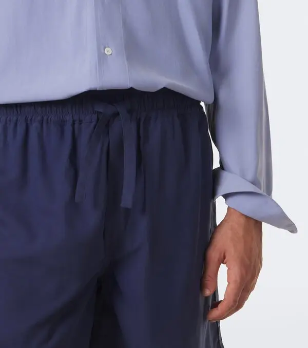 SAMAN AMEL Silk Shorts - Blue