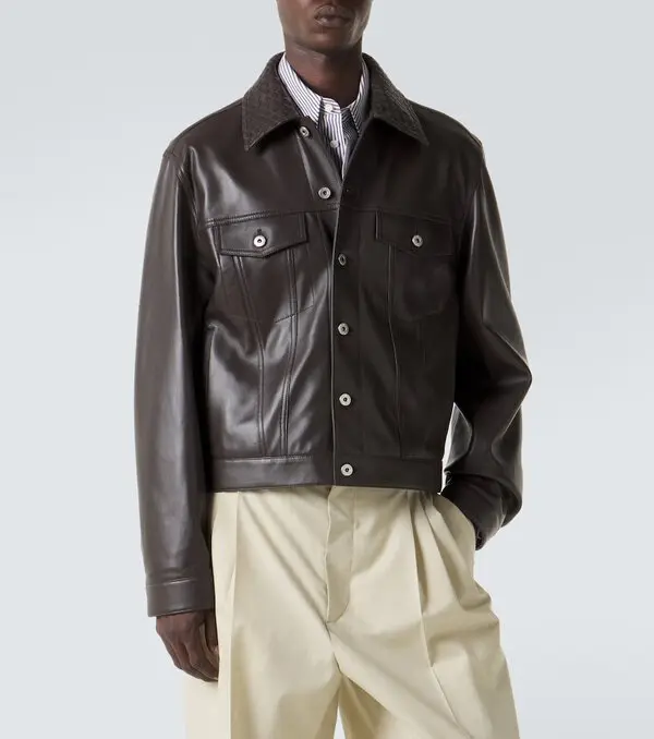 Bottega Veneta Intrecciato Lamb Leather Jacket