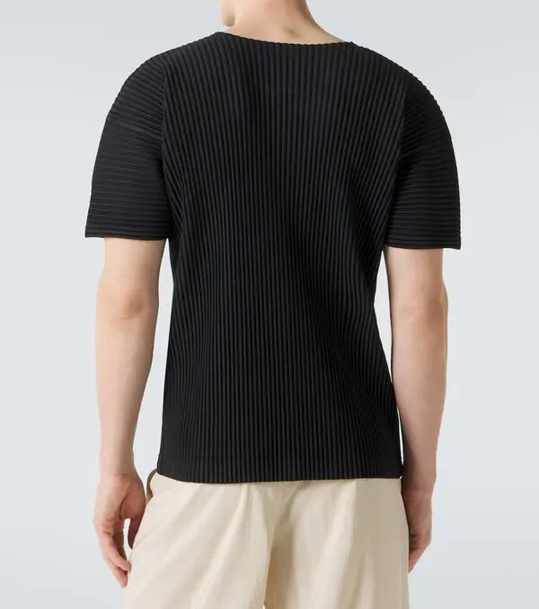 Issey Miyake Homme Plissé Basics Pleated T-shirt - Black
