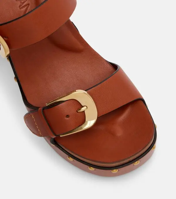 Zimmermann Alight Studded Leather Platform Sandals - Brown