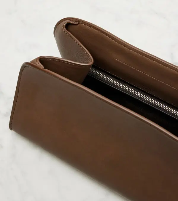 THE ROW Peggy Small Leather Clutch